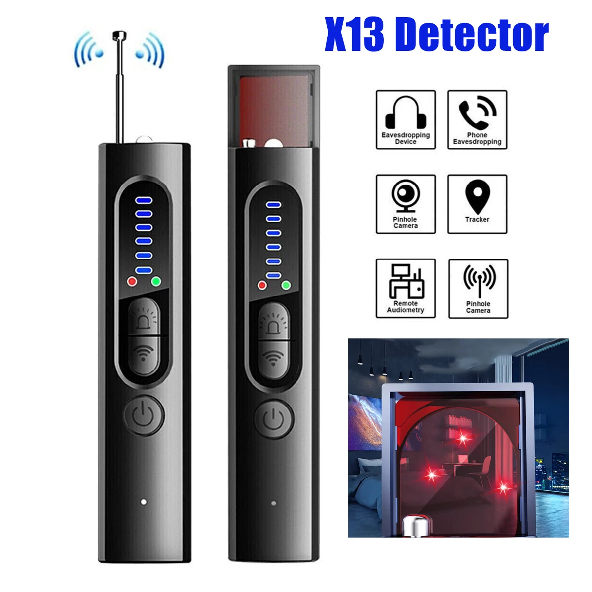 Anti-Spy Hidden Camera & GPS Bug Detector – Wireless Infrared Scanner ...